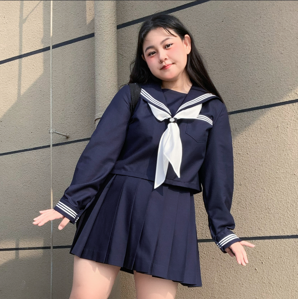 Navy JK Uniform Top & White Scarf | Japanese Sailor Fuku | Seifuku – LunaCatz
